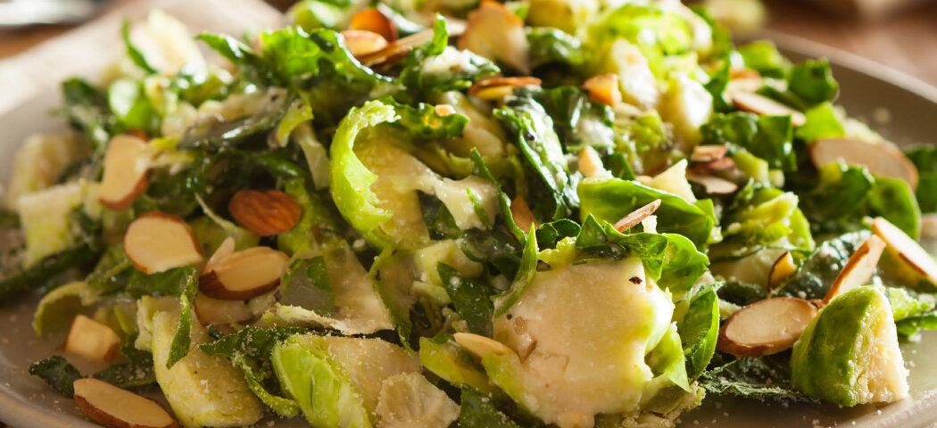 Almond Brussels Sprout Salad With Probiotic Poppyseed Dressing Recipe ...